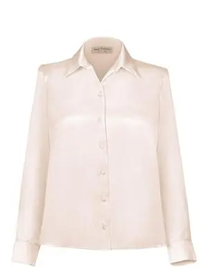 ANSE VICTORIN Alva Silk Blouse Cream - White