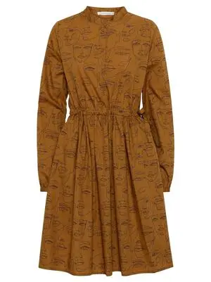 GROBUND Sigga Dress The One With Buttons In Cognac - Brown