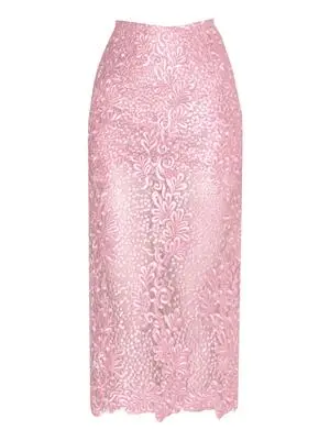 ANGELIKA JOZEFCZYK Orchidea Lace Midi Skirt - Pink