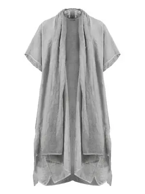 ZHENABIA Shawl Kimono Khaki Hooded Kimono - Grey