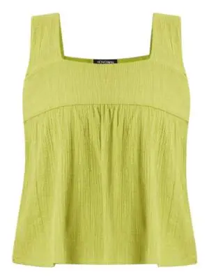 KNOWN SUPPLY Organic Gauze Tank Oaklee Martini Olive - Green