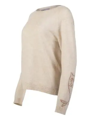 CATNIP AND SEAWEED Neutrals / The Cashmere Sweater In Cream & Almond - Brown