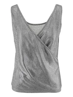 SILVIA SERBAN Reversible Jersey Top - Silver