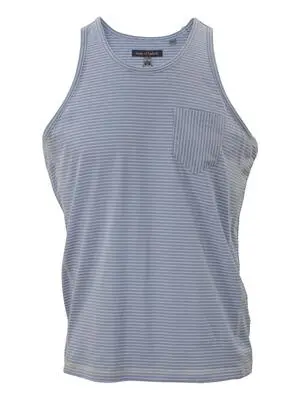 LORDS OF HARLECH Blue / White Tristan Tank Sky & White Stripe - Blue/white