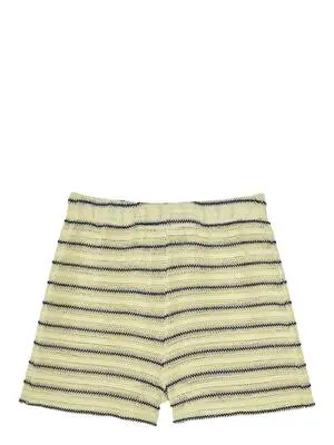 THISISU COLLECTION Solea Striped Knit Beachwear Shorts - Yellow