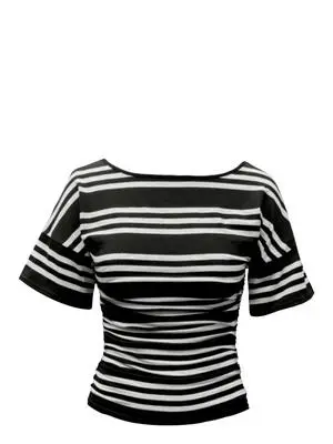FROCK TALES Marina Top In Stripe - Black