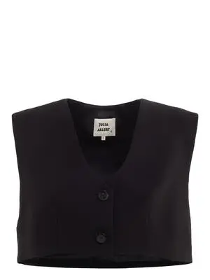 JULIA ALLERT Cropped Button-front Vest - Black