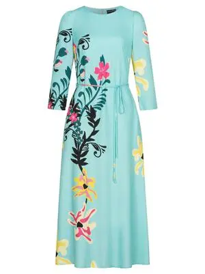 MARIANNA DÉRI Turquoise Floral Maxi Dress - Blue