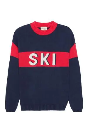 ELLSWORTH + IVEY Sadie Crewneck Sweater Navy Ski - Blue