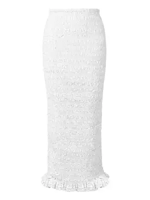 AMY LYNN Chelsea Cotton Ivory Maxi Skirt - White