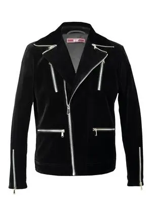 DAVID WEJ Washington Corduroy Biker Jacket - Black