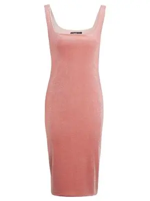 SARVIN Velvet Polka Dot Dress - Pink
