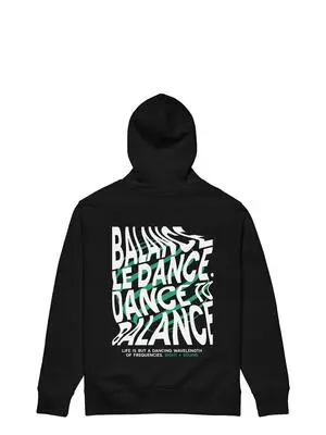 ANCHOR & CREW Balance Le Dance Disco! Organic Cotton Embroidered Heavyweight Hoodie - Black