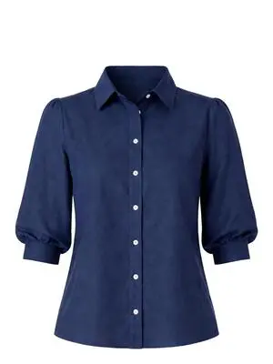 FRANCHETTI BOND Luciella Classic Shirt In Navy - Blue