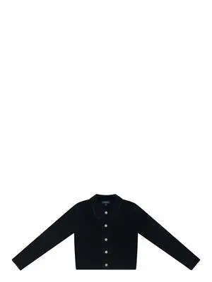 ROCH PEREL Lace Trimmed Collar Cardigan - Black