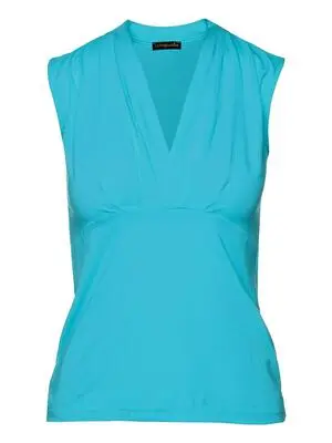 CONQUISTA Turquoise Sleeveless Cotton Jersey Top - Blue