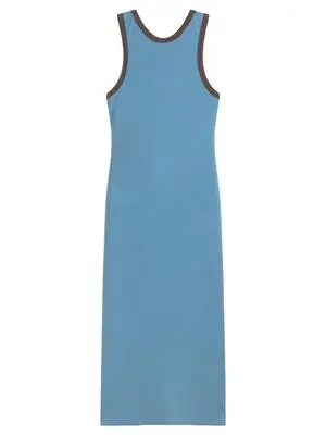 THINKING MU Doechi Slim Back Slit Dress - Blue