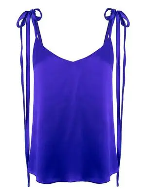 IZABELA MANDOIU Silk Top With Adjustable Straps - Blue