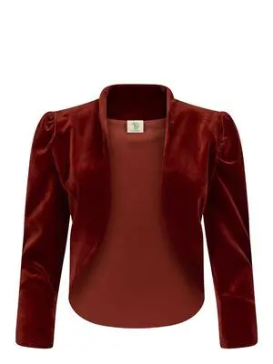 NUMBAT Eliza Velvet Bolero Coat Wine - Red