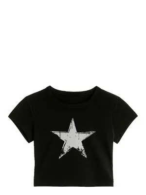 OTHER UK Star Shrunken T-shirt - Black