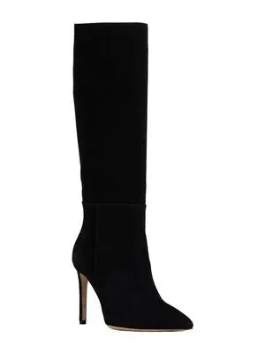BEAUTIISOLES BY ROBYN SHREIBER Yara Knee-high Stiletto Suede Boots - Black