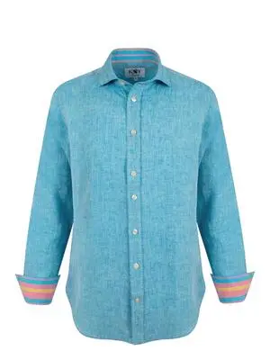 KOY CLOTHING Turquoise Linen Shirt - Blue
