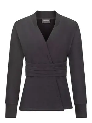 MARIANNA DÉRI Deluxe Wrap-look Sweatshirt - Black