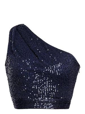 EMMA WALLACE Yan Top Navy Sequine - Blue