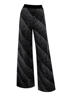 ME & THEE Black / Silver Magical Realism Black & Sliver Velvet Trousers - Black/silver