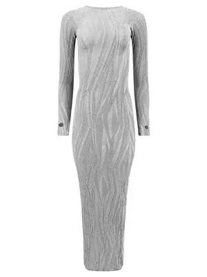 MAUI X LOLITA Regality Geometric Shimmer Maxi Dress - Silver