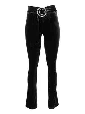 LALIPOP DESIGN Velvet Trousers With Belt - Black