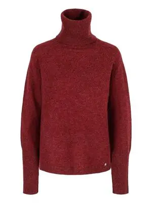 TIRILLM Cosy" Chunky Turtle Neck Pullover Wine Melange - Red