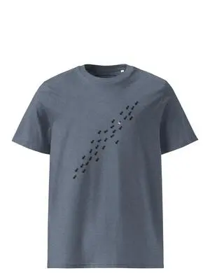 ANCHOR & CREW Organic Cotton T-shirt With Ants Motif - Blue