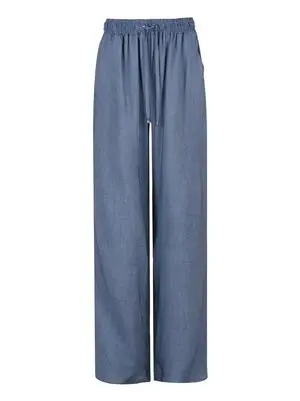 CONQUISTA Denim Style Wide Leg Pants - Blue