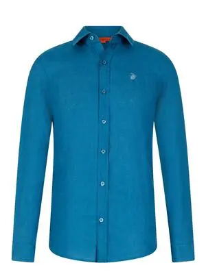 MAISON TANGERINE Azure Linen Shirt For - Blue