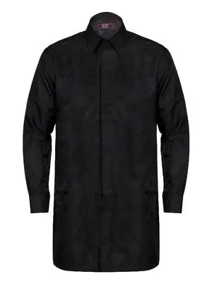 DAVID WEJ Kensington Floral Jacquard Tunic Shirt - Black