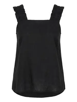 Adrift Clothing Claire Linen Summer Top - Black