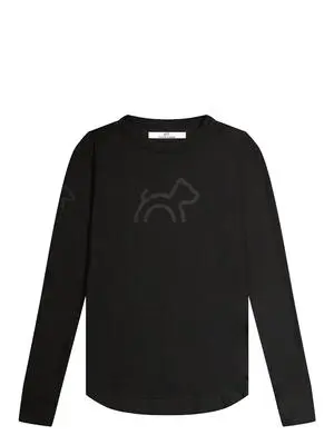 CLOUD HAVEN Tonal Logo Waffle Tunic - Black