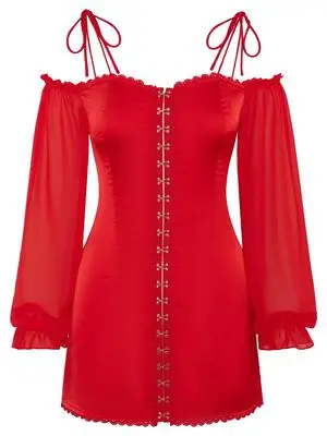 EMPRESS MIMI Heartbreaker Mini Corset Dress - Red