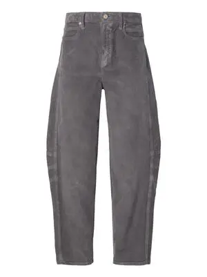 NOEND Ava Flutter Slung Fit Corduroy Trousers - Grey