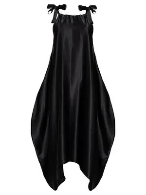 BIANCA POPP Semiballoon Dress With Ribbons In Black