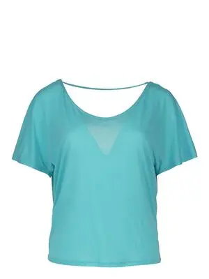 CONQUISTA Turquoise Drape Back Top - Blue