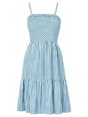 YUMI Stripe Cotton Mini Sun Dress - Blue