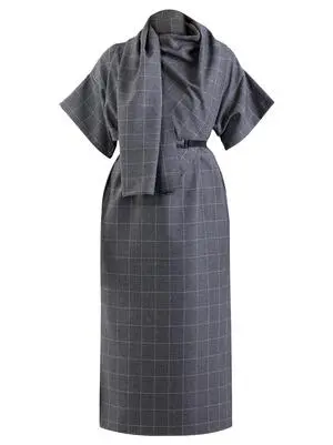 MEEM LABEL Dexter Grid Dress Grey