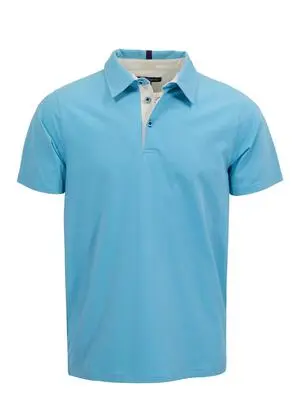 LORDS OF HARLECH Pietro Teal Knit Polo Blue