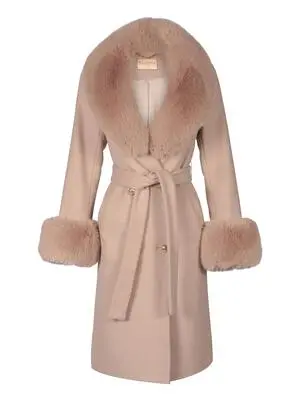 SANTINNI Marlene Cashmere & Wool Coat In Grigio Grey