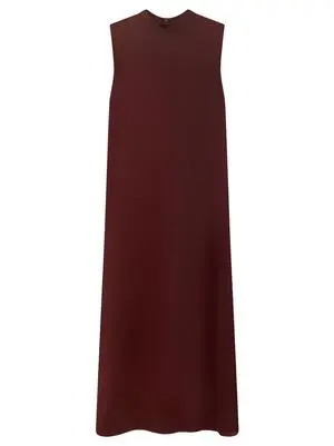 ROCH PEREL Burgundy Satin Turtleneck Dress - Red