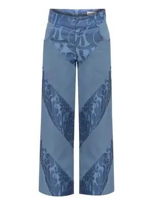 GUILLAUME ALEXANDRE High Waisted Contrast Panel Trousers