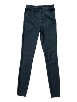 CIRCULAR PATH Button Fly Skinny Jean Tall - Black