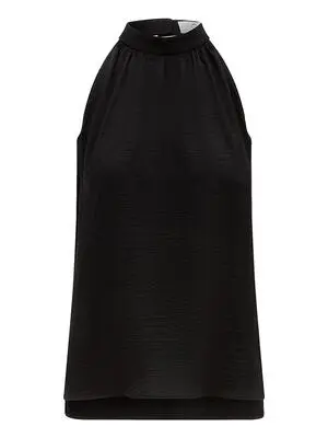 AUGURI Crocodile Print Halter Neck - Black